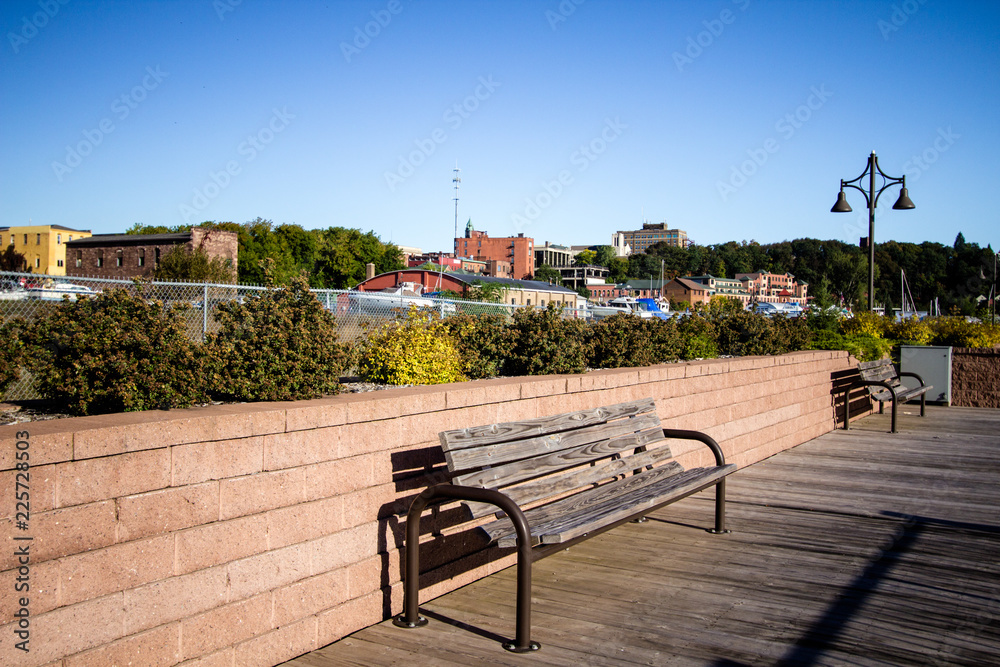 Downtown District Marquette Michigan. Panorama of downtown Marquette ...