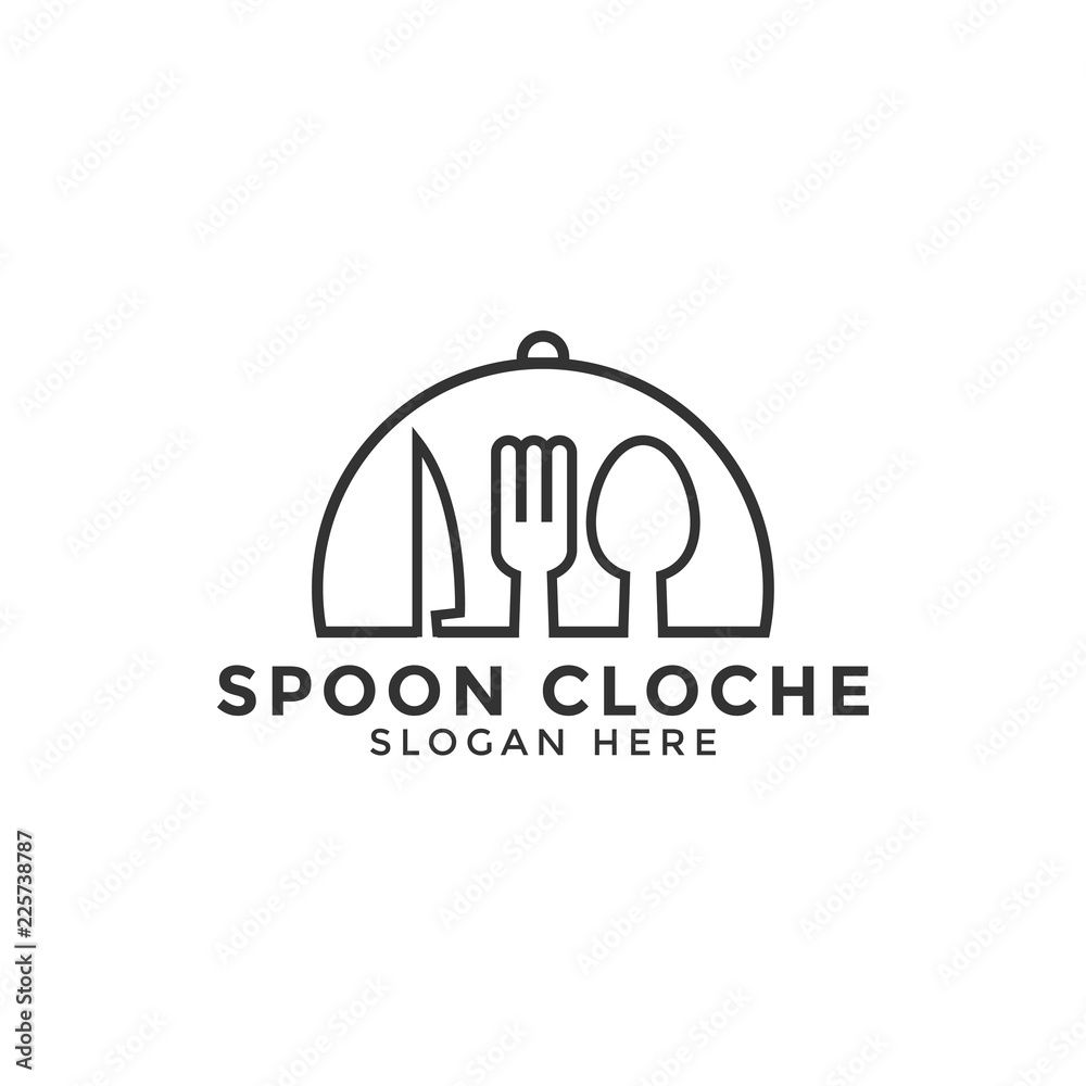 Cloche logo icon design template vector line art Stock Vector | Adobe Stock