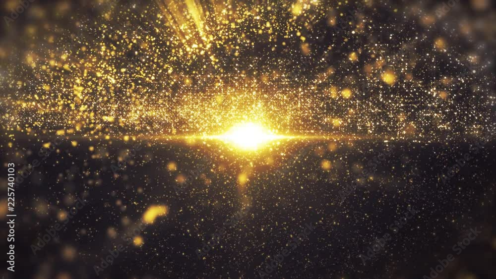 Space gold background with particles. Space golden dust with stars ...