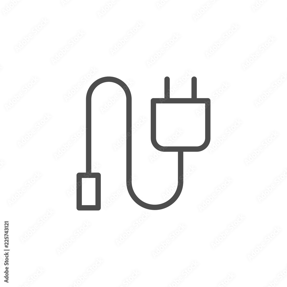 Device charger line icon Stock Vector | Adobe Stock