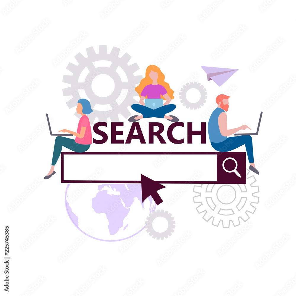 Online search concept, search engine optimization, SEO internet ...