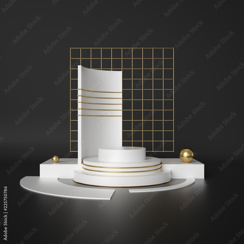 3d render, abstract geometric background, cylinder podium, minimalistic ...