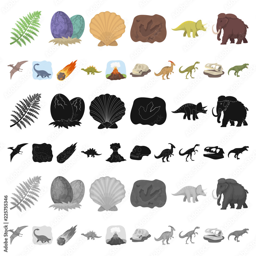 Different dinosaurs cartoon icons in set collection for design ...