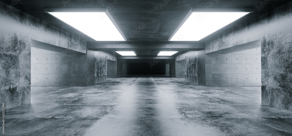 Empty Elegant Modern Grunge Dark Reflections Concrete Underground ...