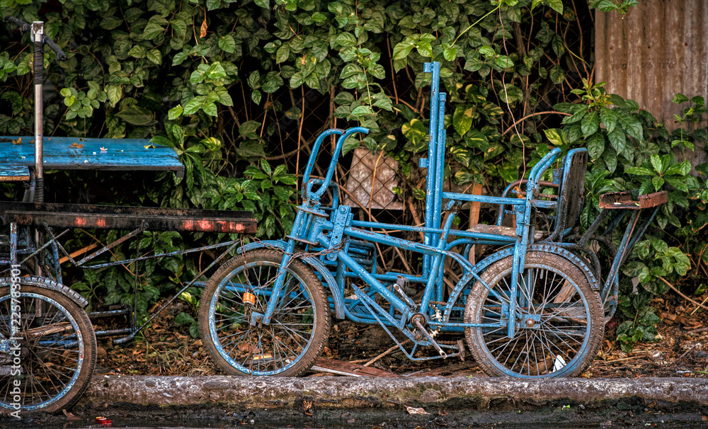 Blue Pedicab Stock Photo | Adobe Stock