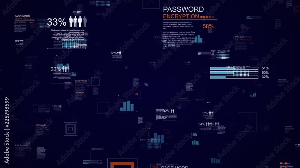 Looping infographic zoom in animation.Flying through infographic ...