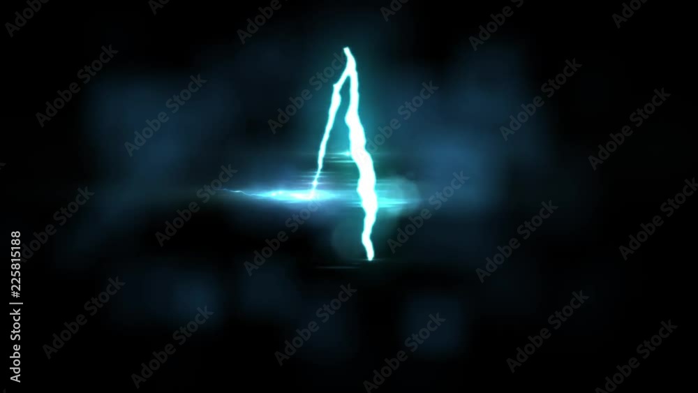 blue Lightning heart pulse seamless loop shiny flares animation ...