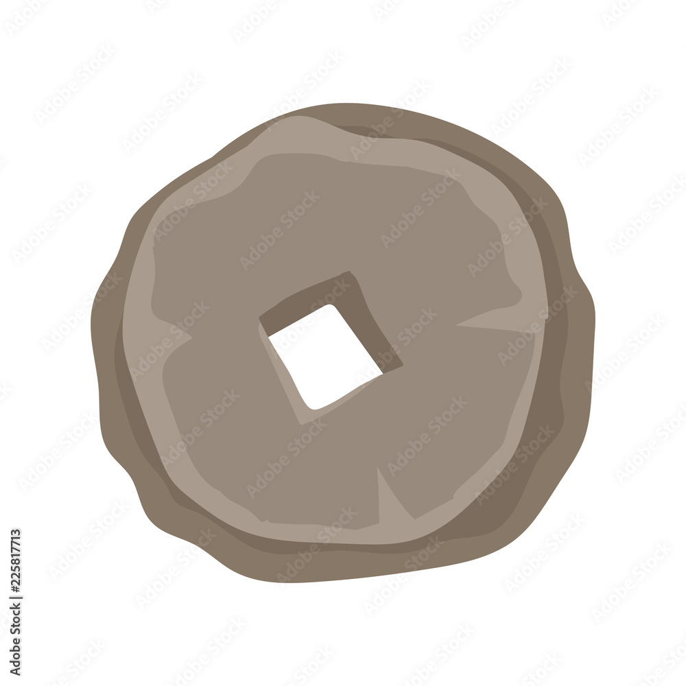 Prehistoric stone wheel, Stone Age symbol vector Illustration on a ...