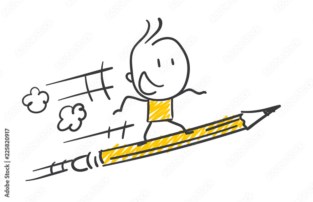 Strichfiguren / Strichmännchen: Starten, Stift. (Nr. 311) เวกเตอร์สต็อก ...