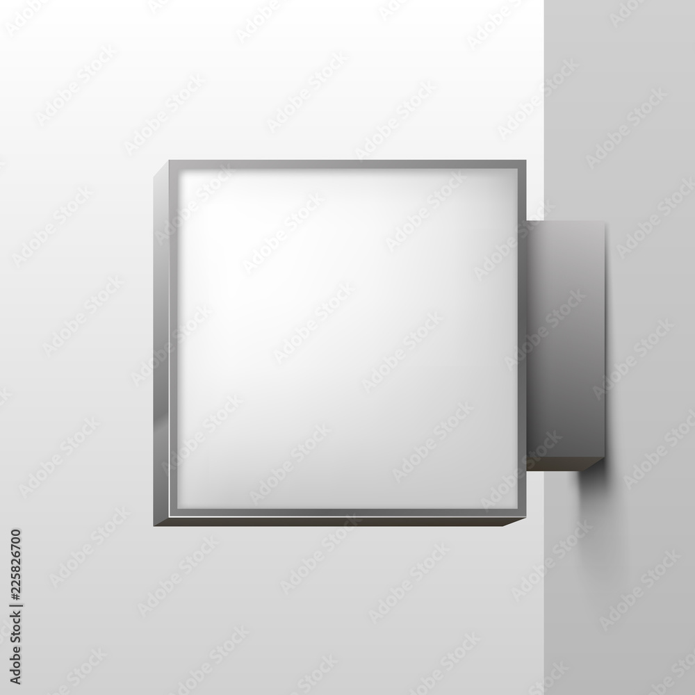 White square signboard on white background. Stock Vector | Adobe Stock
