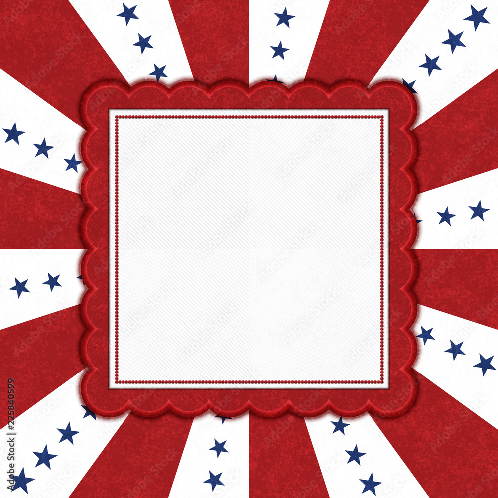 Blue stars with red and white burst lines border with copy space Stock ...