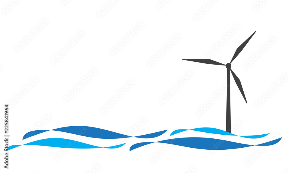 Vecteur Stock Vector of offshore wind turbine logo. Wind energy ...