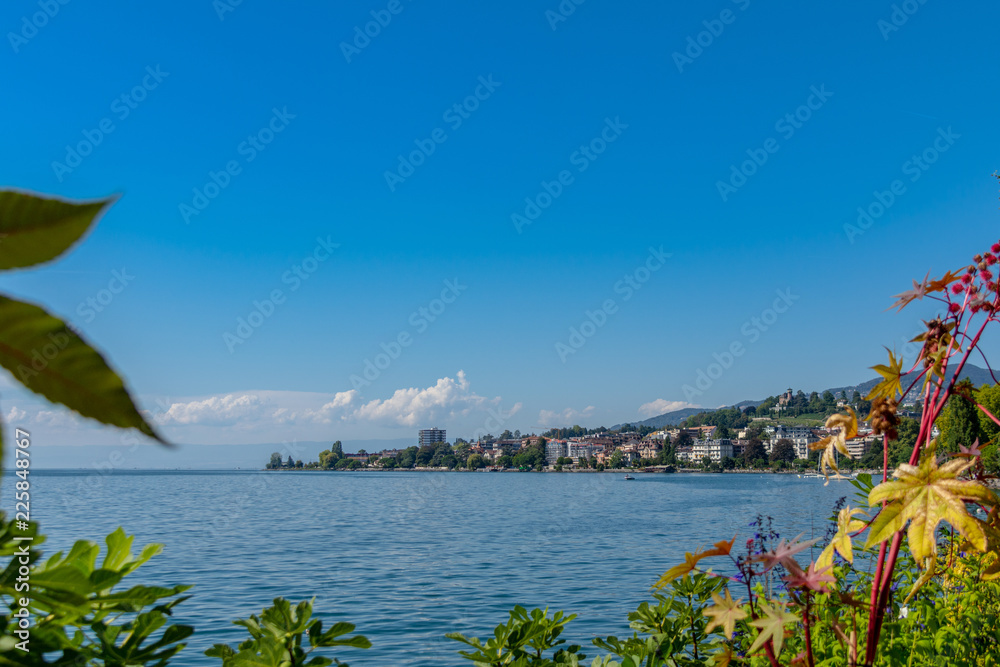 View of Clarens VD at lac leman / lake geneva from the Lakeside ...