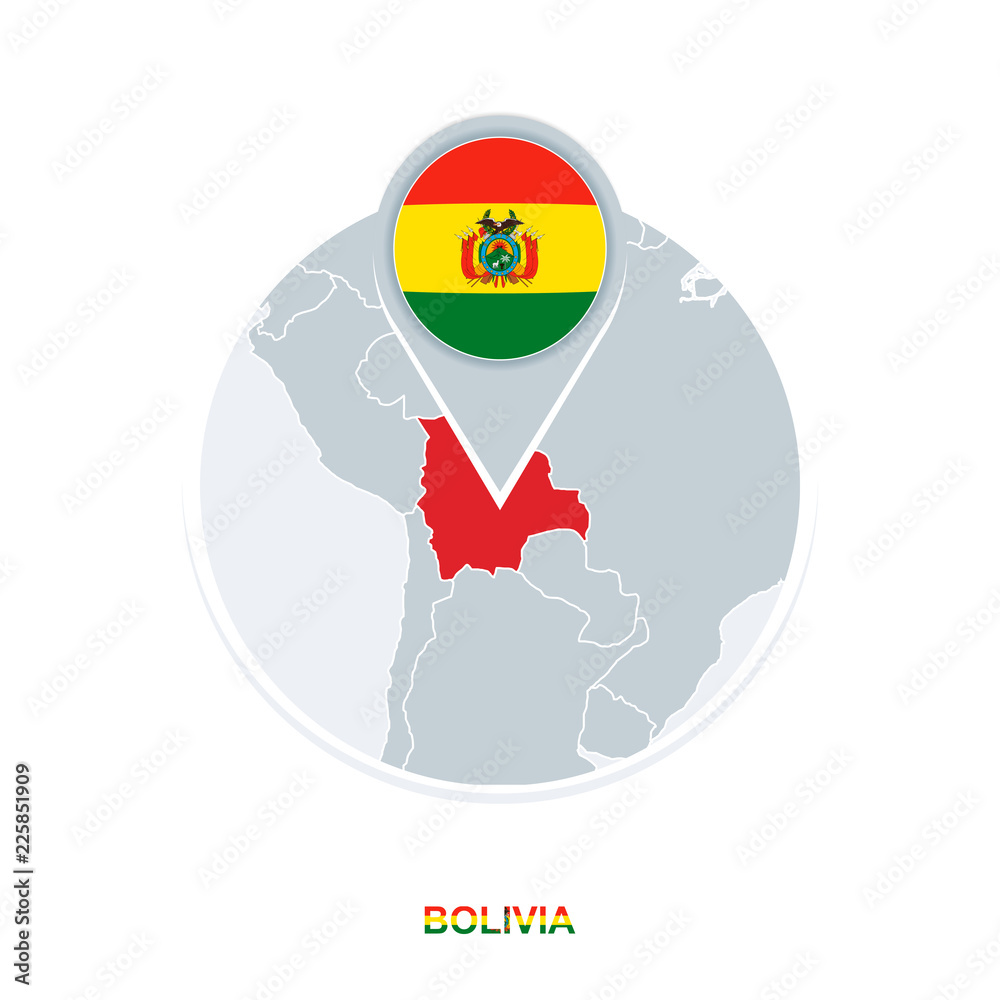 Bolivia Flag Map