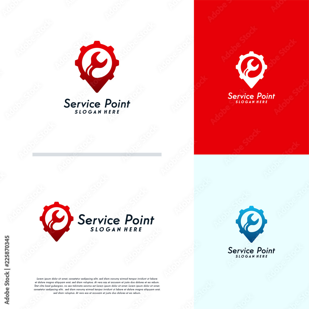 Service Point logo designs template, Fixing logo concept Stock Vector ...