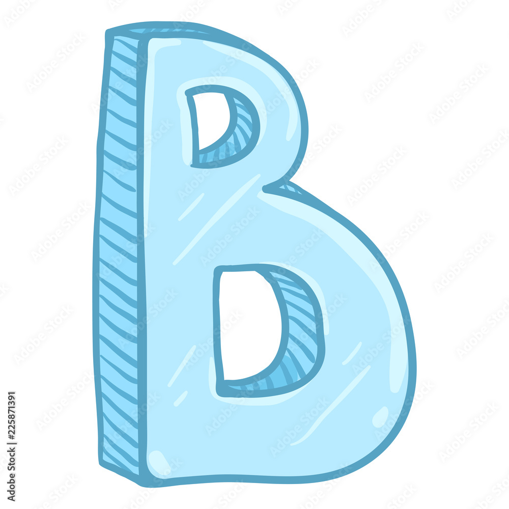 Vector Single Cartoon Illustration - Ice Blue Letter B Stock Vector ...