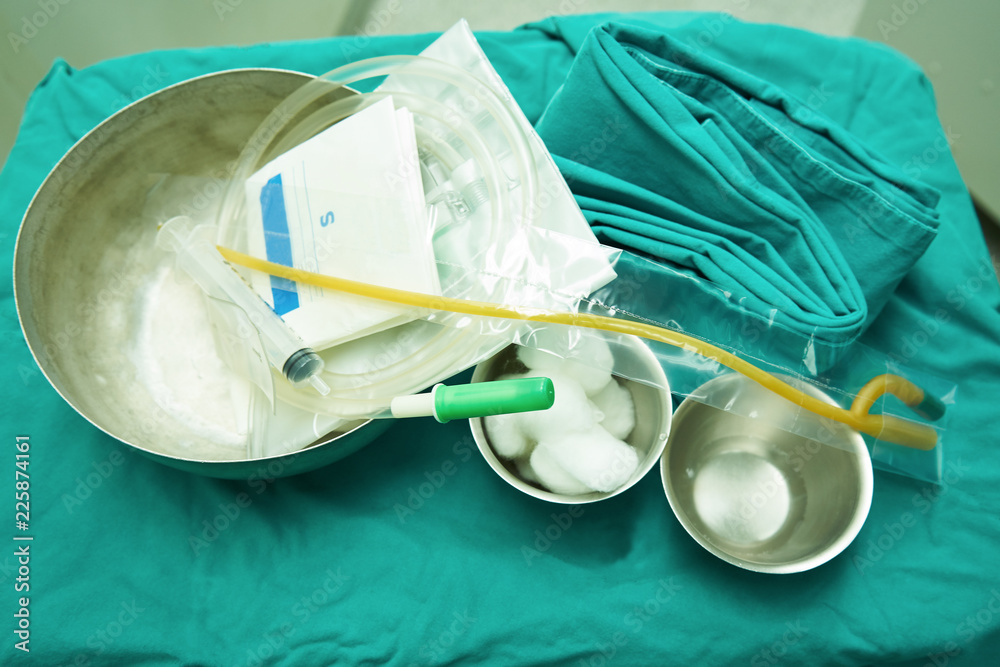 Set of urinary catheterization in operating room Stock Photo | Adobe Stock