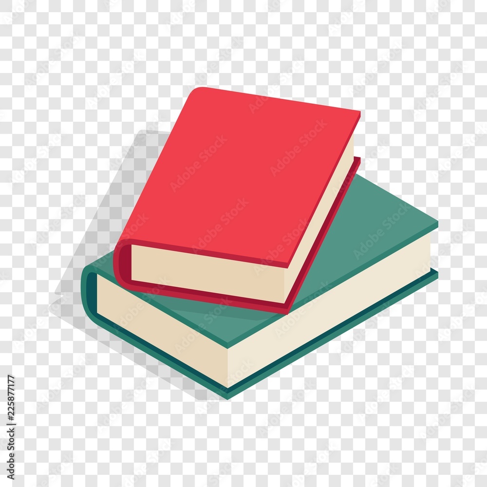 Two books isometric icon 3d on a transparent background vector ...