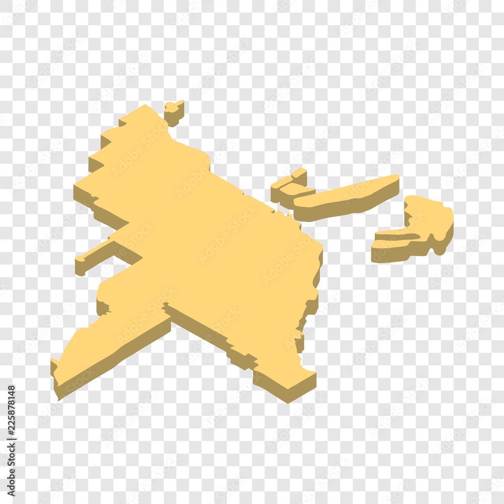 Map of Miami isometric icon 3d on a transparent background vector ...