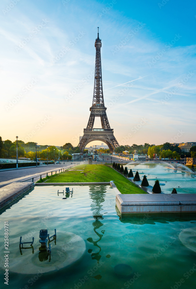 PARIS, FRANCE - August 19 ,2018: Eiffel Tower, nickname La dame de fer ...