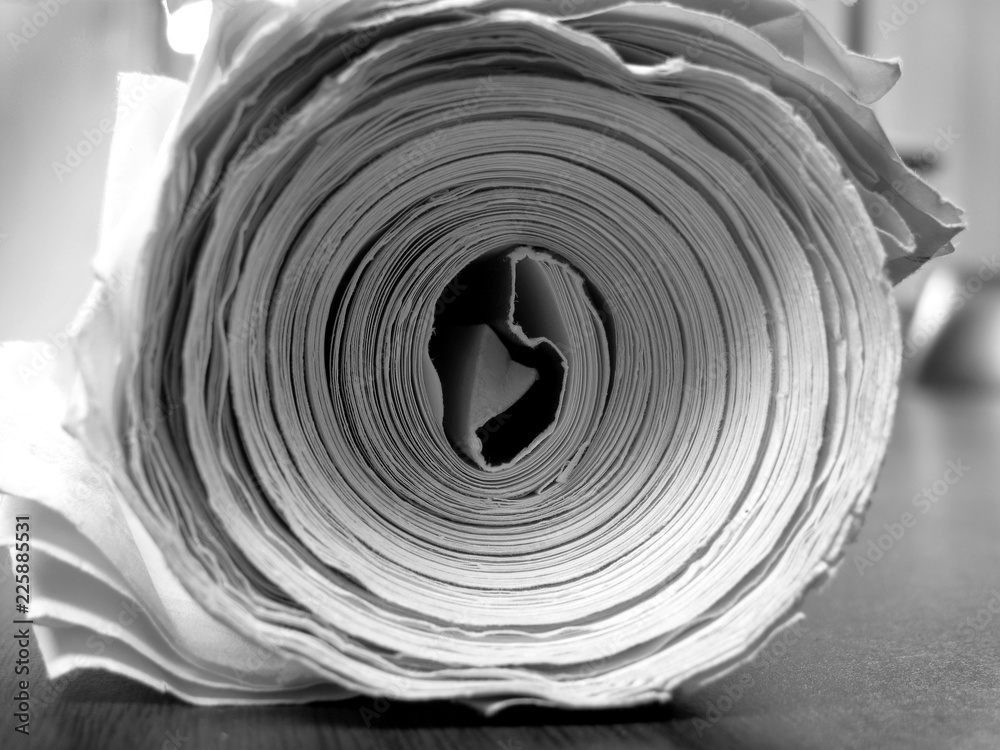 Thick Roll of Paper for Writing Newspaper or Blueprints Drawings Stock ...