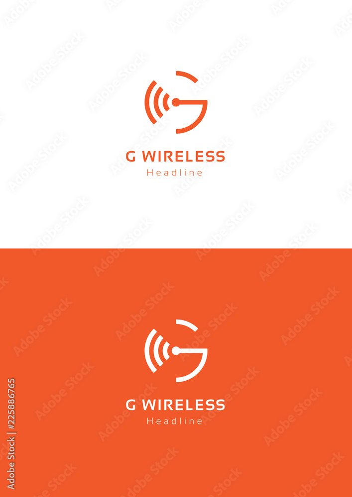 G wireless logo template. Stock Vector | Adobe Stock