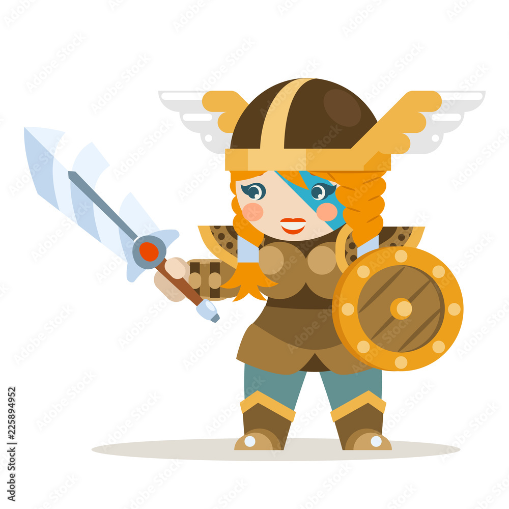 Valkyrie female warrior fantasy medieval action RPG game layered ...