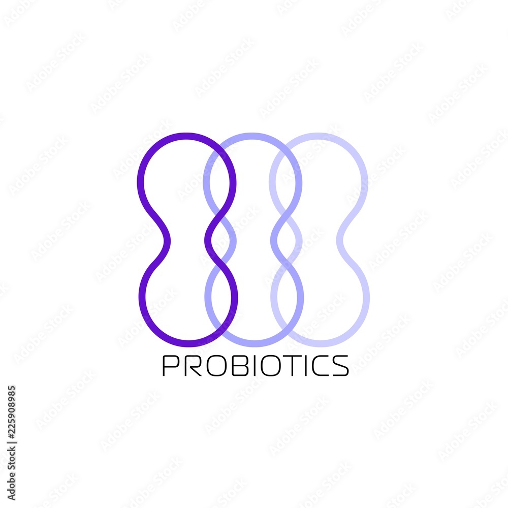 Vetor de Probiotics logo. Bacteria logo. Concept of healthy nutrition ...