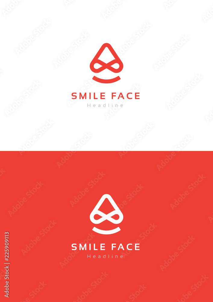 Smile face logo template. Stock Vector | Adobe Stock