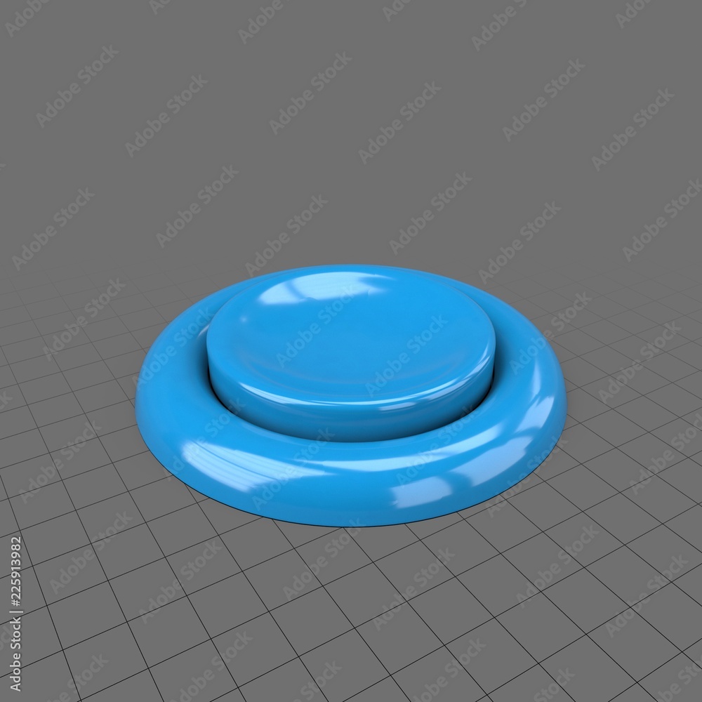Small blue push button Stock 3D asset | Adobe Stock