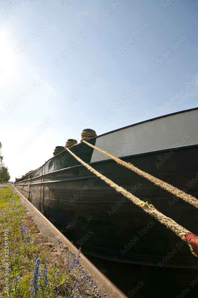 Inland waterway vessel on Mittellandkanal in Germany Stock Photo ...