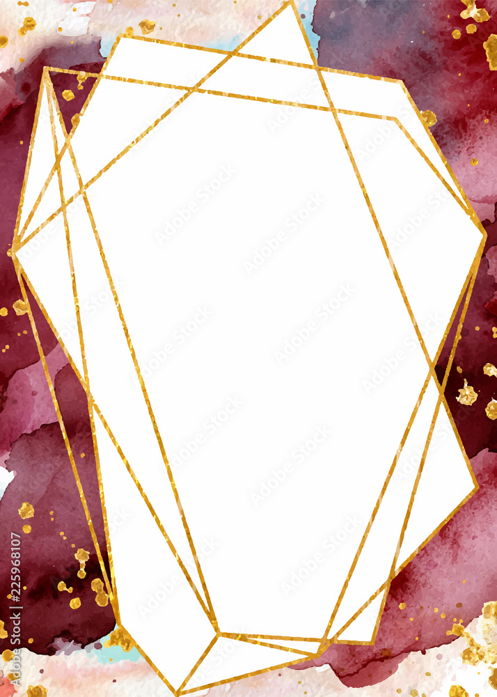 Watercolor abstract background, hand drawn watercolour burgundy and ...