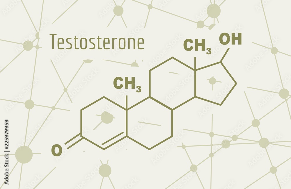 Chemical molecular formula hormone testosterone. Infographics ...