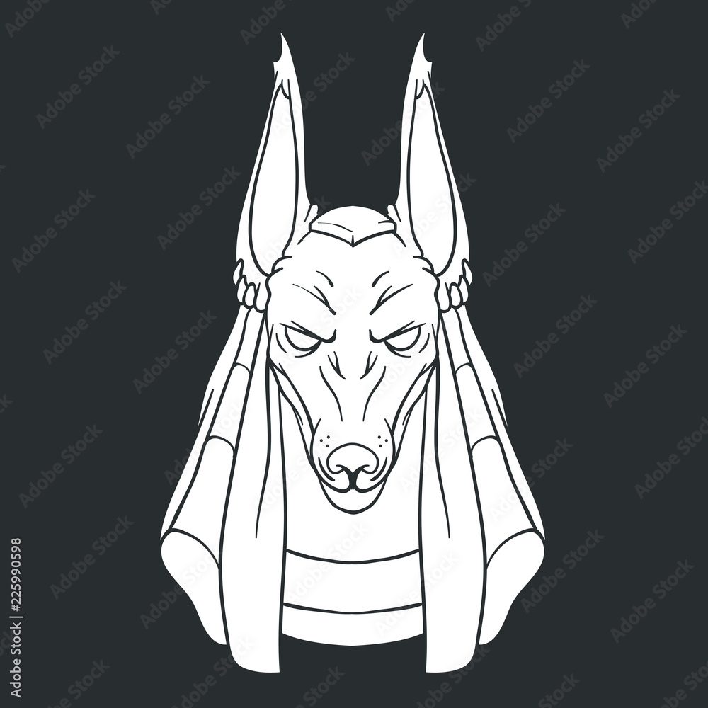 Anubis Head Drawing