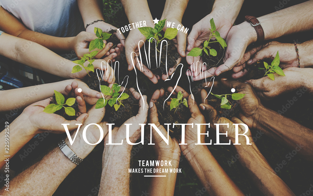 Helping Hands Volunteer Support Community Service Graphic Stock Photo ...