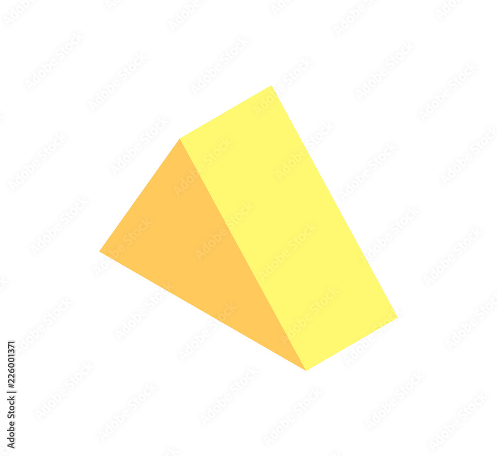 Triangular Prism Yellow Color Vector Illustration Stock Vector | Adobe Stock