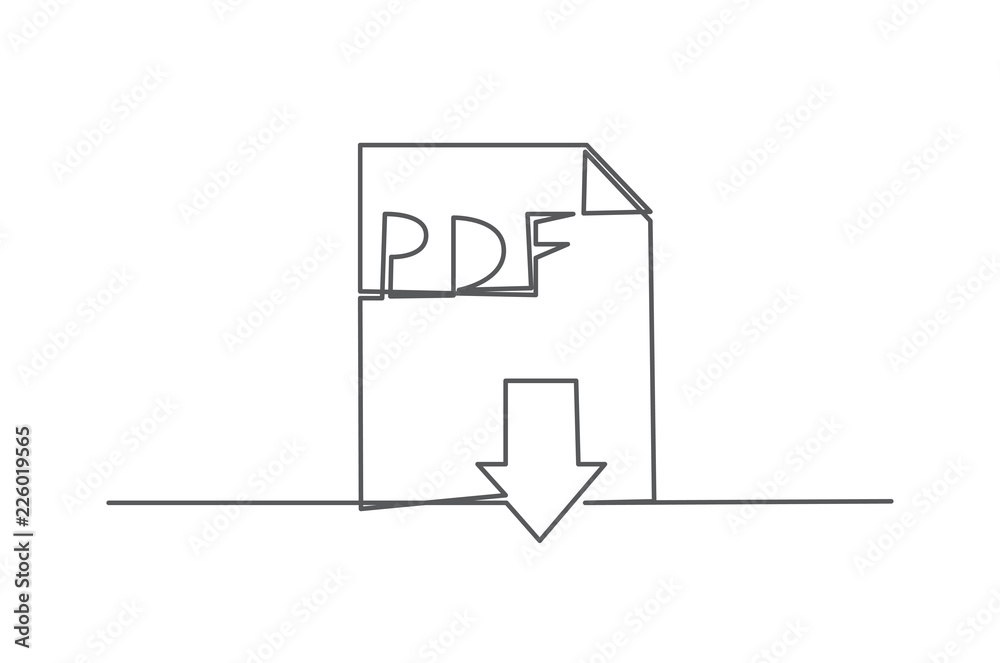 PDF One line drawing Stock Illustration | Adobe Stock