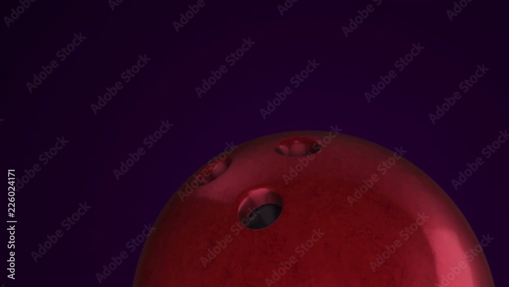 Animation of slow rotation ball for bowling game. View of close-up with ...