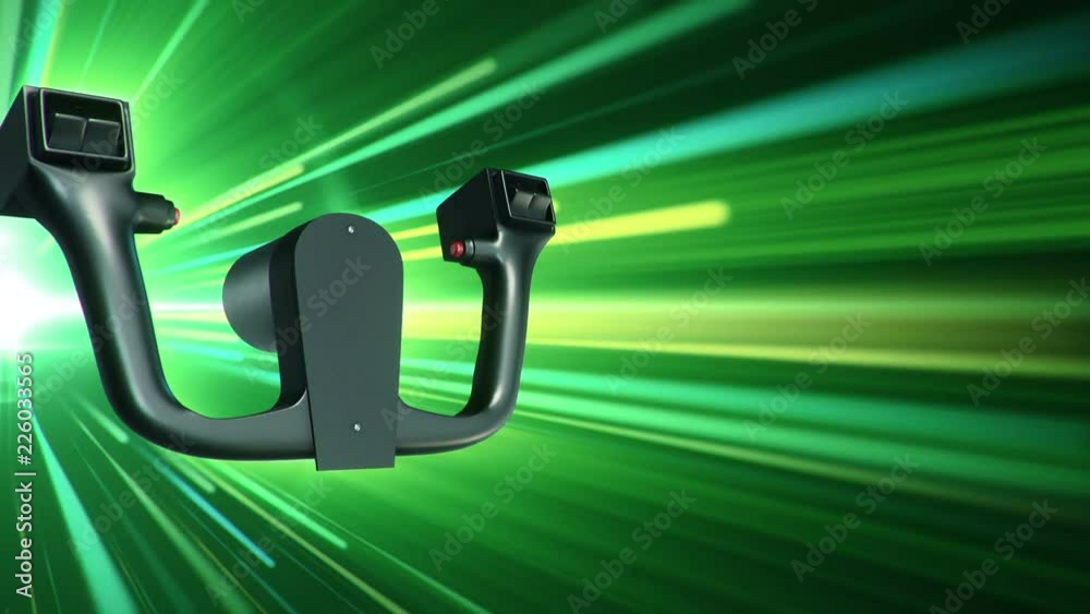 Abstract background with animation steering wheel of aircraft and fast ...