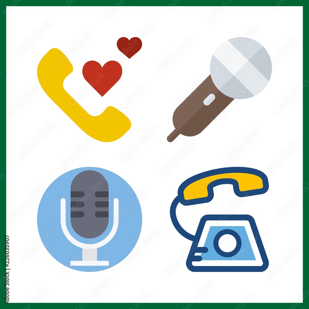 4 communicate icon. Vector illustration communicate set. phone call and ...