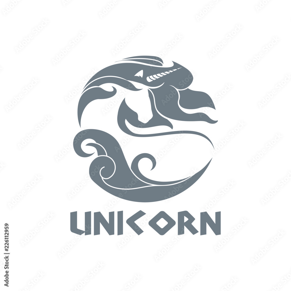 Unicorn logo template Stock Vector | Adobe Stock