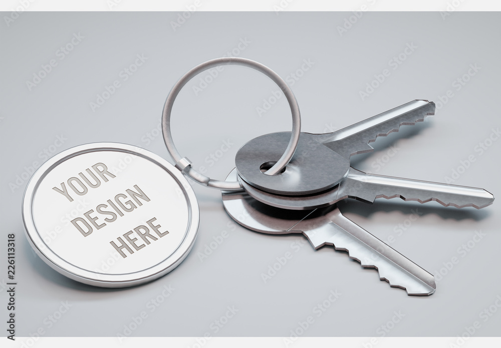 Circle Key Ring Mockup Шаблон Stock | Adobe Stock