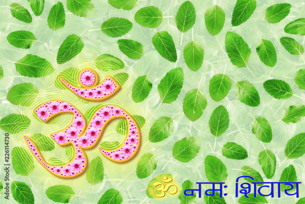 hinduism buddhism religious symbol om or aum and 'om namaha shivaya ...