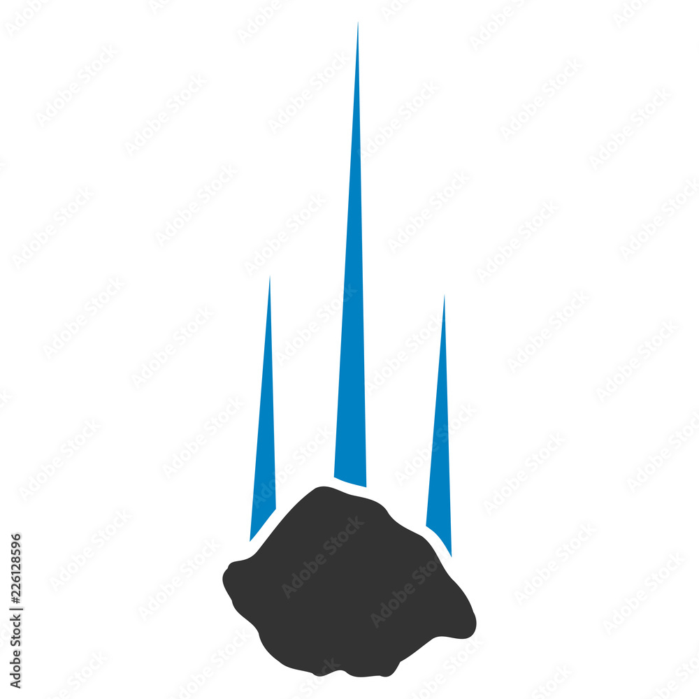 Vector falling stone illustration. An isolated illustration on a white ...