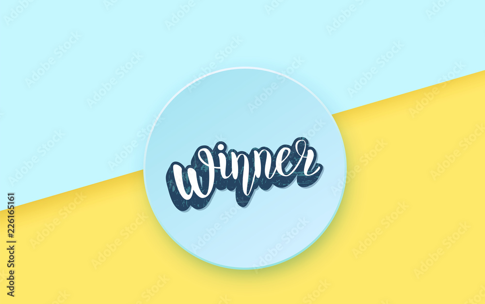 Winner handwritten lettering card. Vector illustration. Stock Vector ...