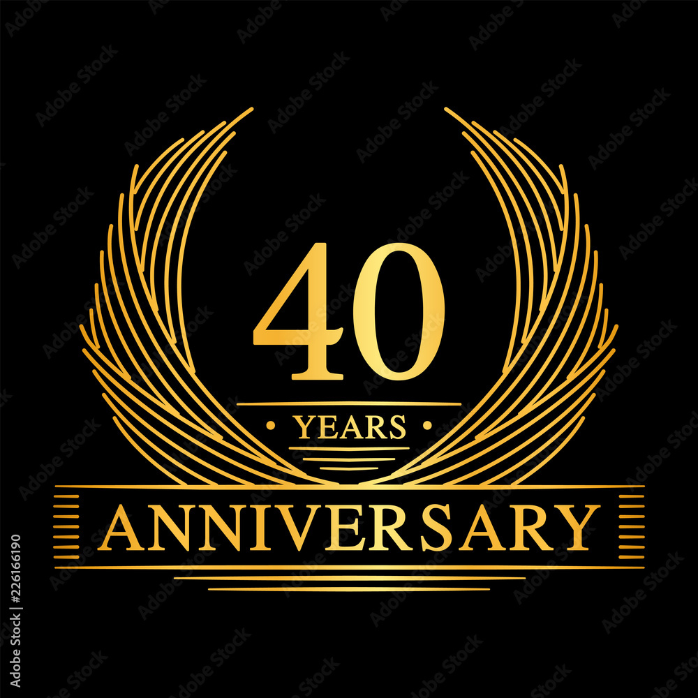 40 years design template. 40th anniversary. Vector and illustration ...