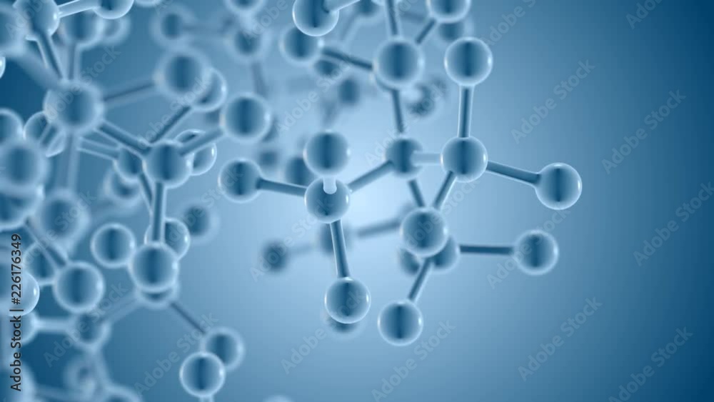 Animated rotating molecule model on a blue background. Stock Video ...