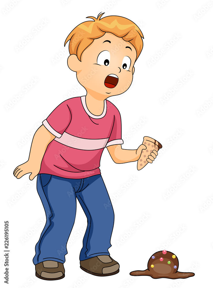 Kid Boy Ice Cream Drop Stock Vector | Adobe Stock