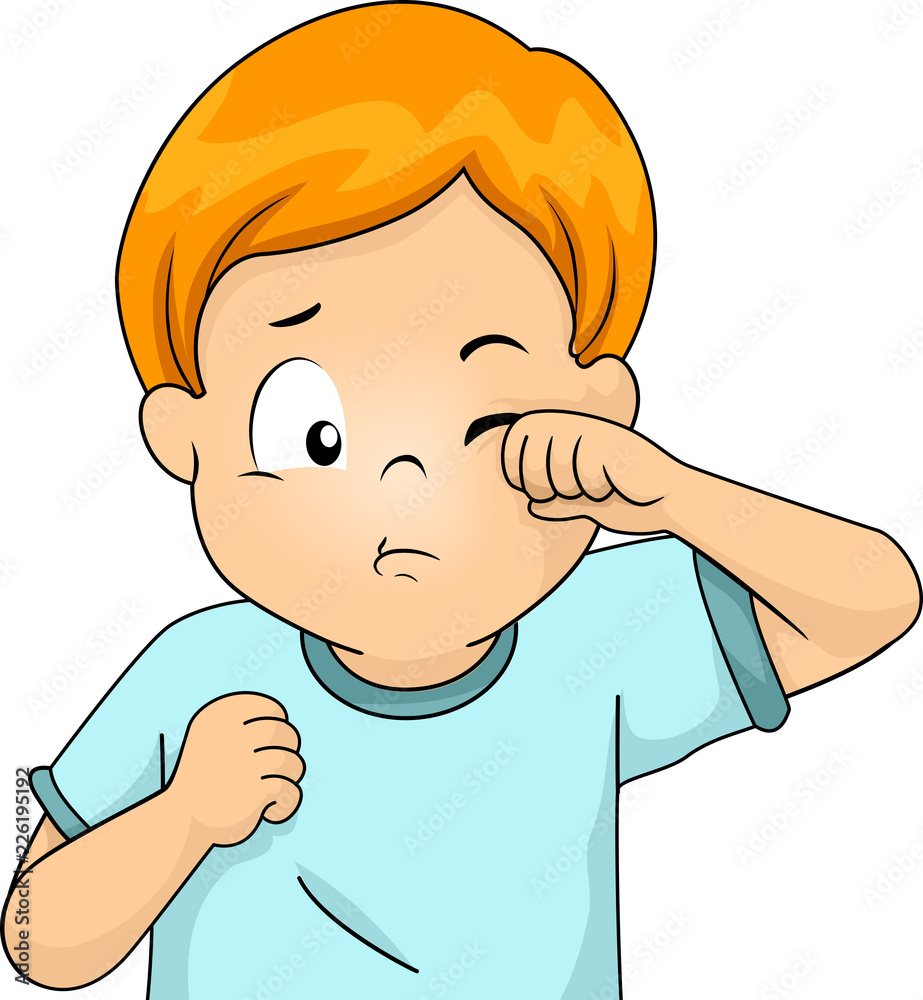 Kid Boy Eye Scratch Illustration Stock Vector | Adobe Stock