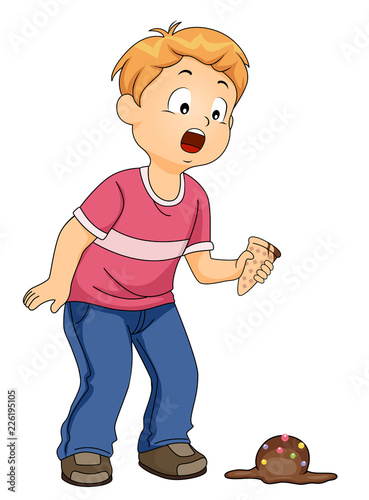 Kid Boy Ice Cream Drop Stock Vector | Adobe Stock